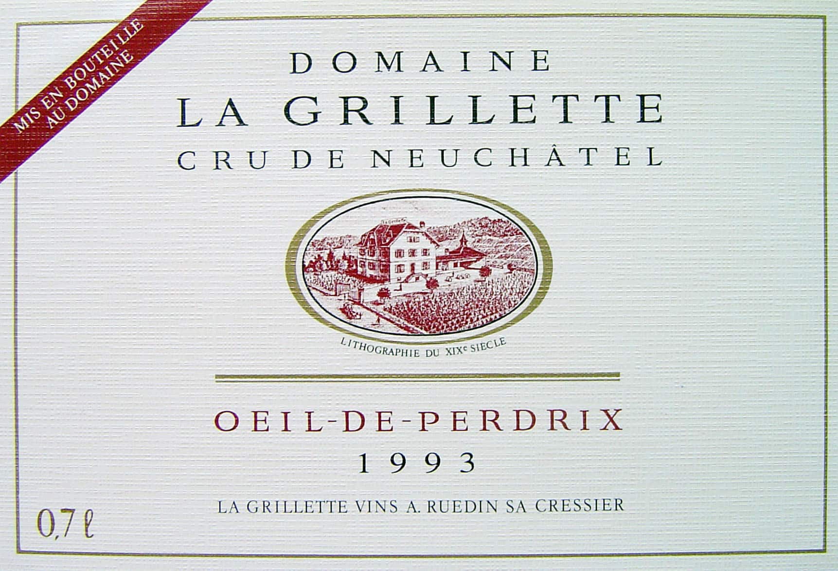 Cressier Grillette 1993 (61) – Château de Boudry